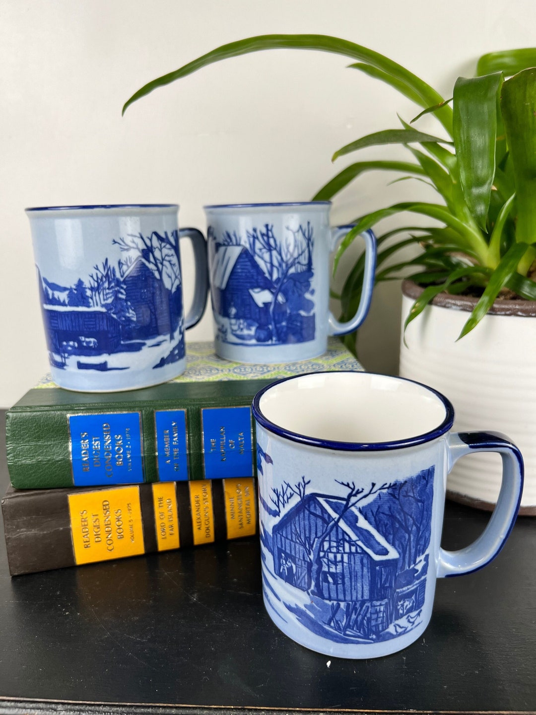 Cabin Barn Farm Scene Mugs, Otagiri Japan - Etsy