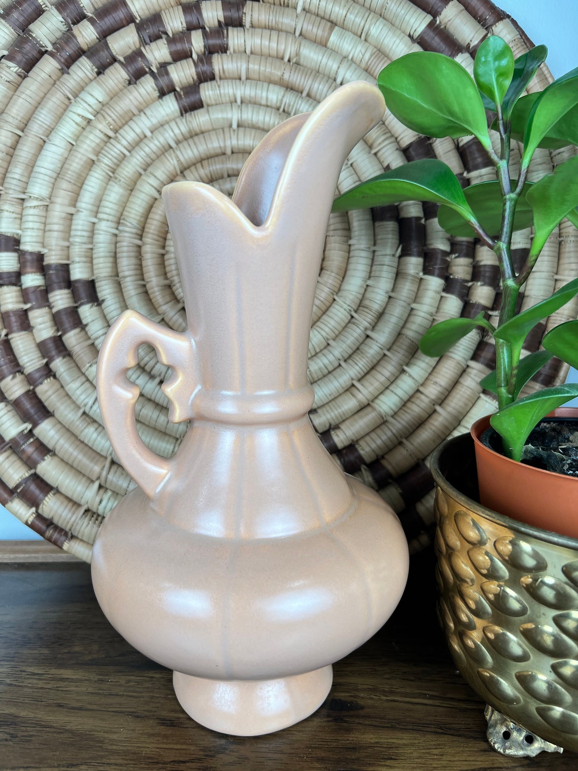 Vintage Weller Peach Cameo Rose Pottery Pitcher or Vase - Etsy