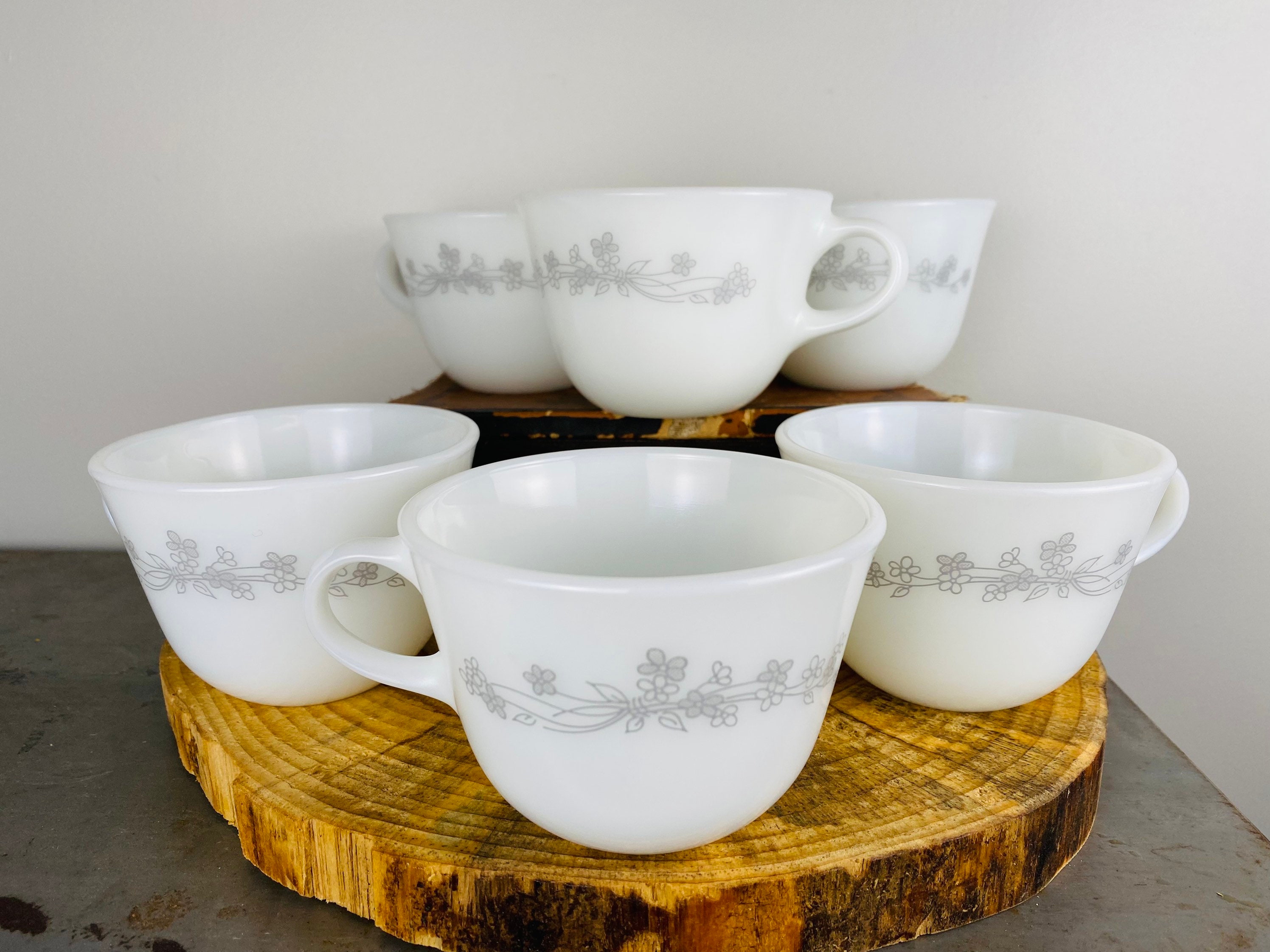 Vintage Pyrex Corning Tea Cups Coffee Mugs or Cups Milk Glass - Etsy