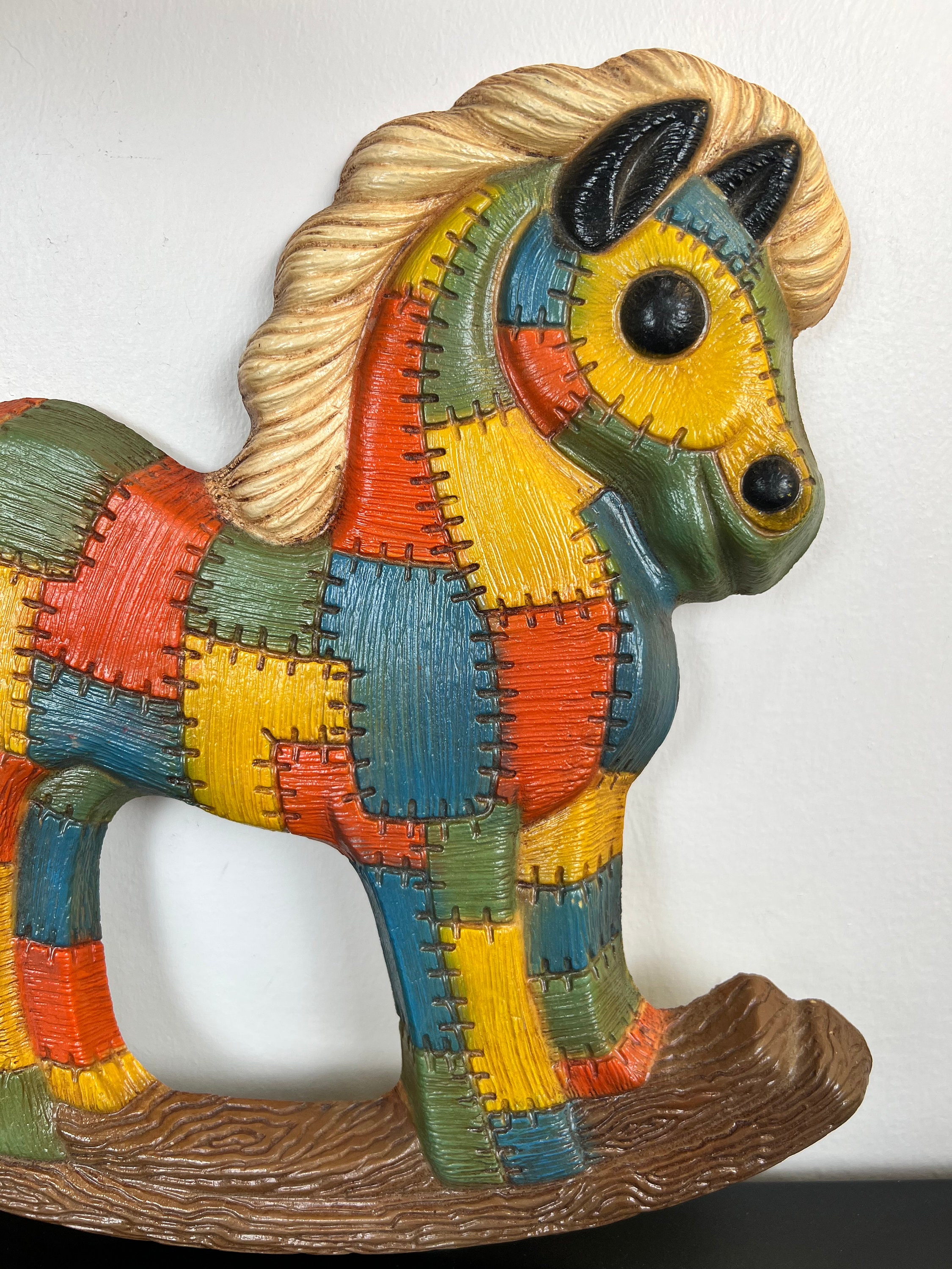 Vintage 1980s Frankie’s Foam Designs Patchwork Rockinghorse Nursery ...