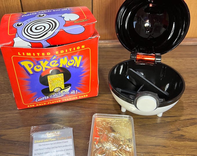 Vintage 1990s Pokémon Pikachu 23k Gold-plated Trading Card #25 Pikachu ...