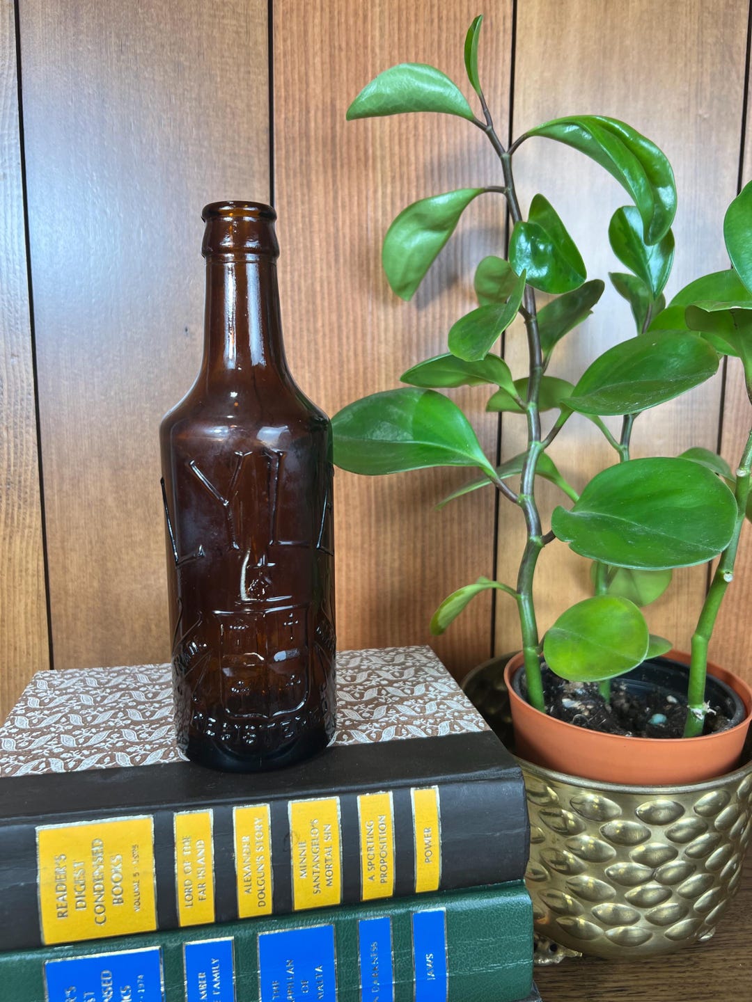 Rare Antique DJT Lyle & Sons Brown Glass Bottle - Etsy