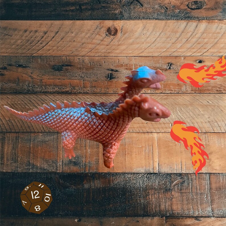Vintage Two-headed Rubber Dragon Toy Miniature Fantasy | Etsy