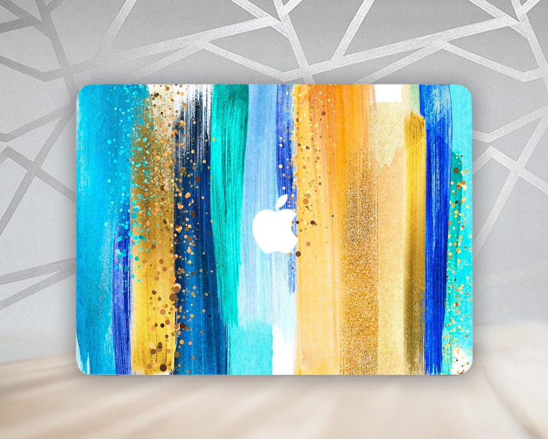 Marble MacBook Pro 15 Skin Blue Gold Strips MacBook Air 13 M1 - Etsy