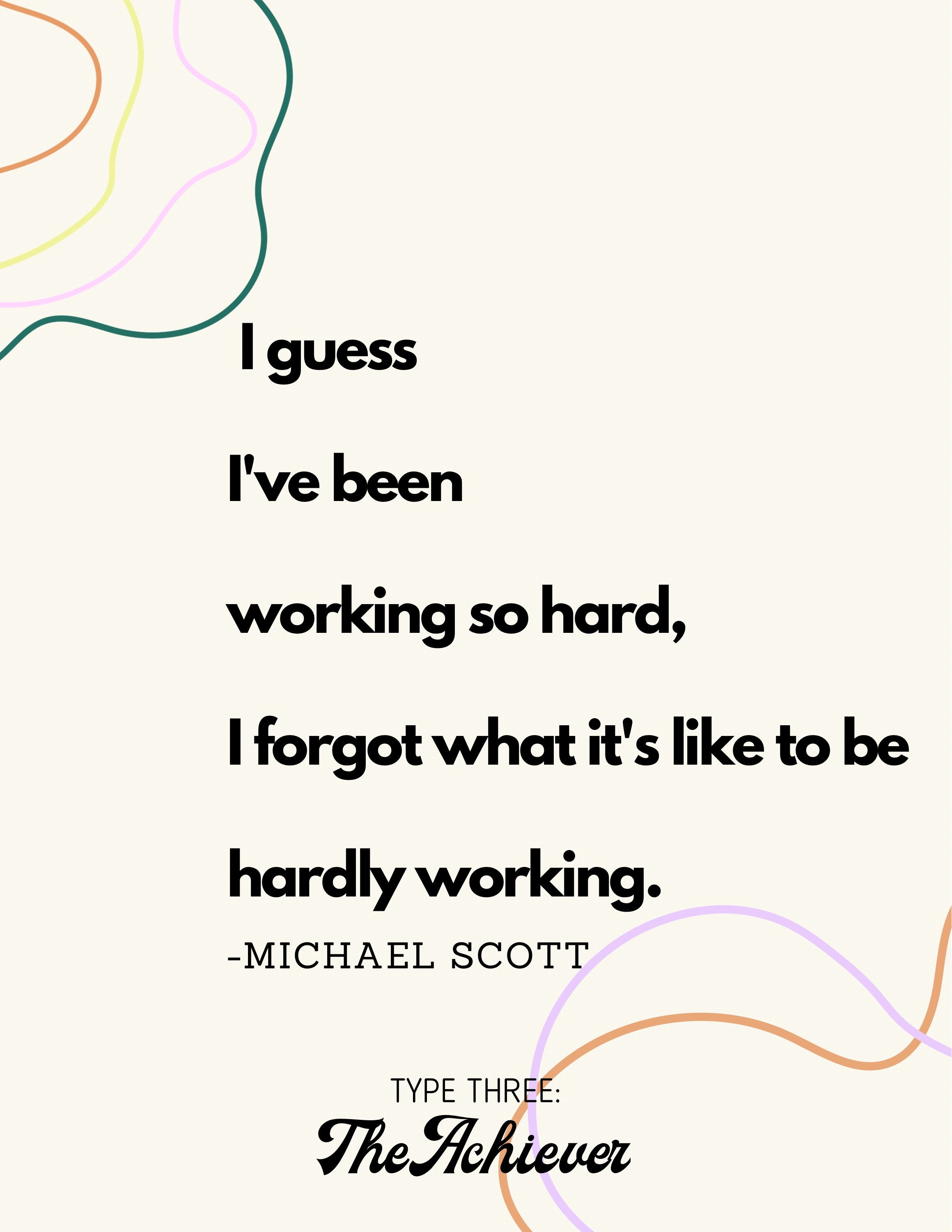 Enneagram Type 3 Quote Digital Art Print-the Office-michael Scott - Etsy