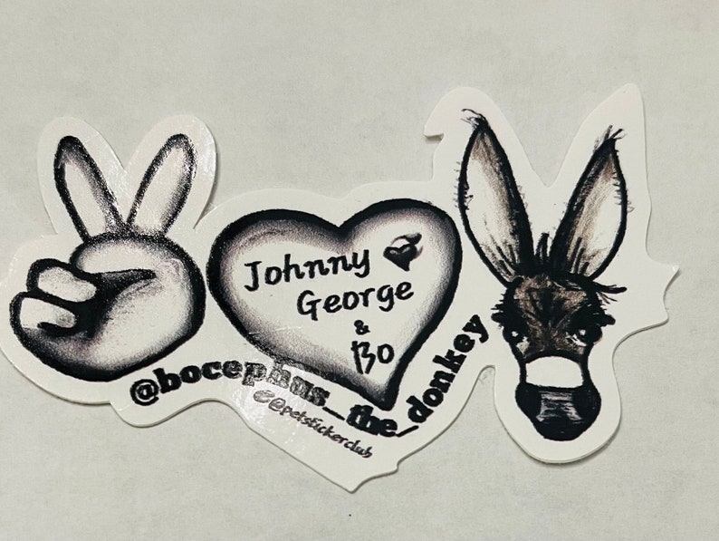 Peace Love Donkey Sticker Based off of Bocephusthedonkey - Etsy
