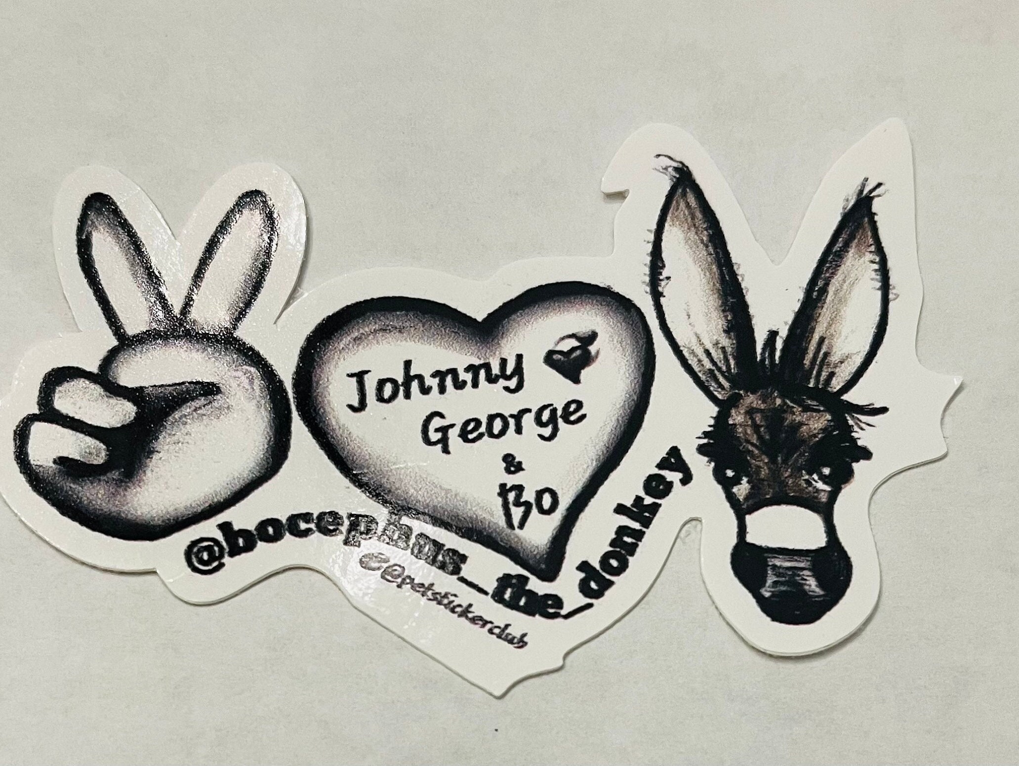 Peace Love Donkey Sticker Based off of Bocephusthedonkey - Etsy