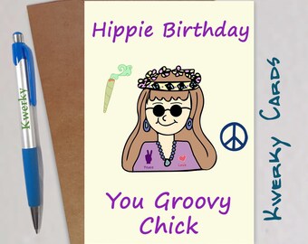 Groovy Chick Card - Etsy