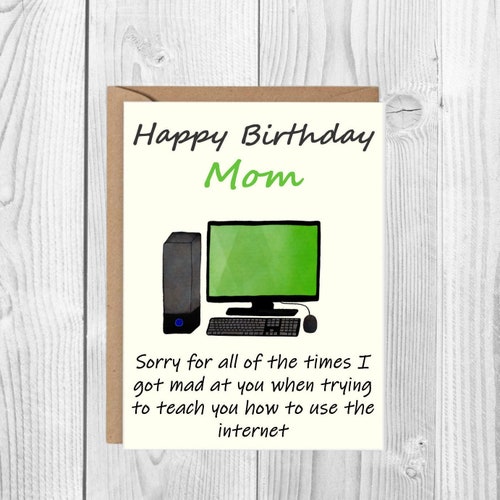 Funny Birthday Card for Mom Mom Birthday Internet Bday Card - Etsy