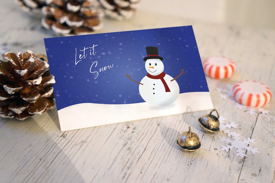 Snowman, Holiday Card, Christmas Card, Snowman E-card pdf-jpg-png-svg ...