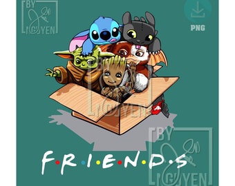 Groot Friends Baby Yoda Jack Skellington 2 Design Bundle PNG Art ...