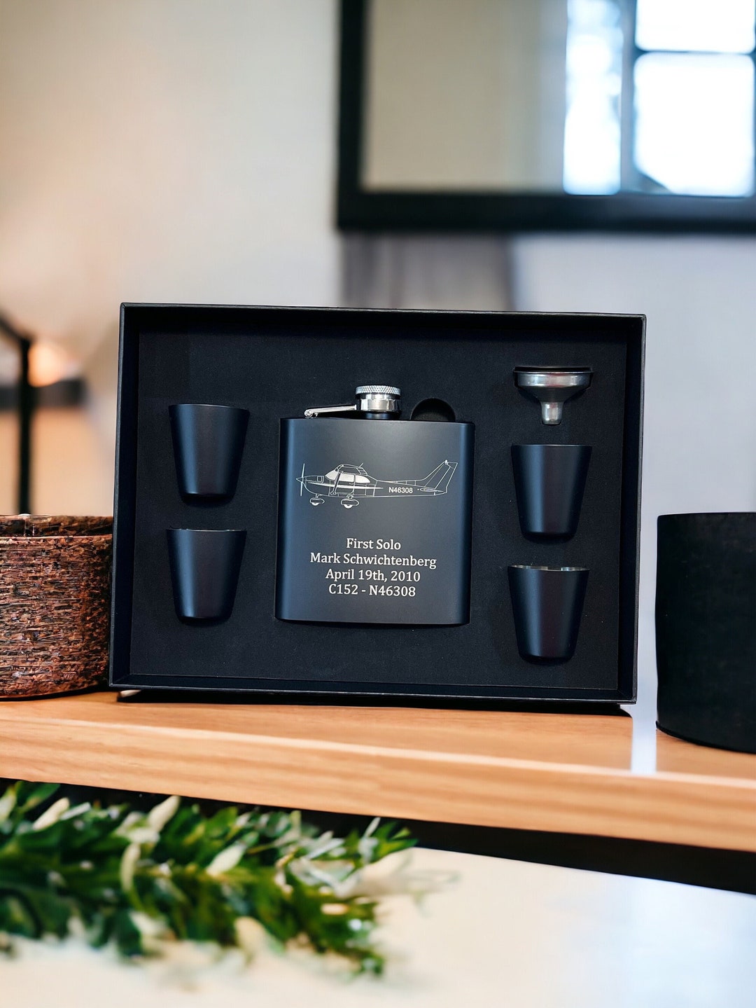 Unique Pilot Gift - Custom Engraved Flask Set - Perfect for Pilot ...