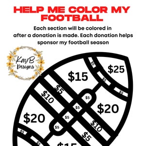 Color My Football Fundraiser Digital Download - Etsy