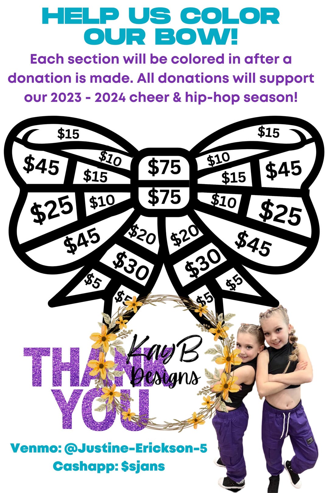 Color My Cheer Bow/ Dancer - Etsy