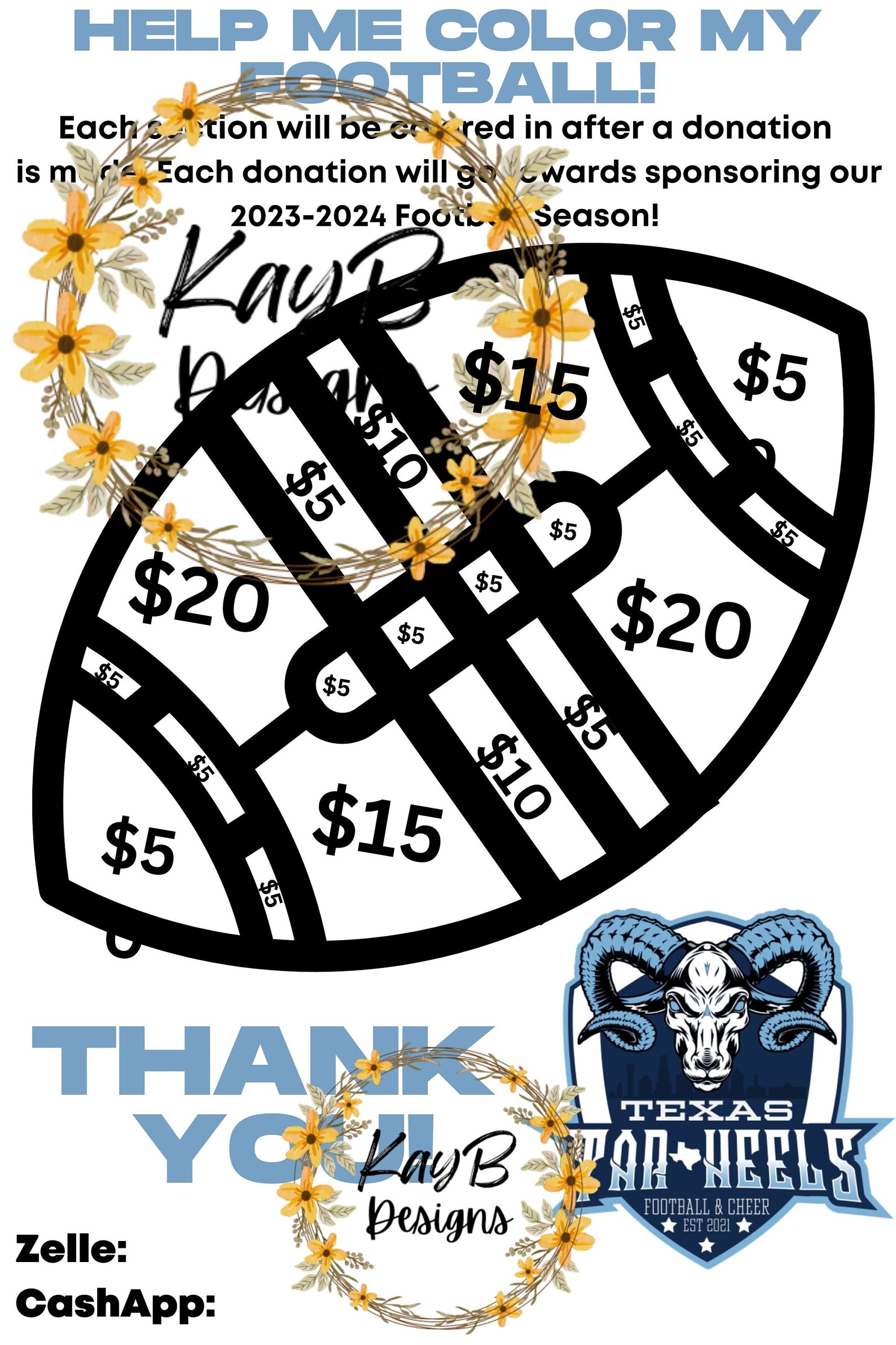 Color My Football Fundraiser Digital Download - Etsy