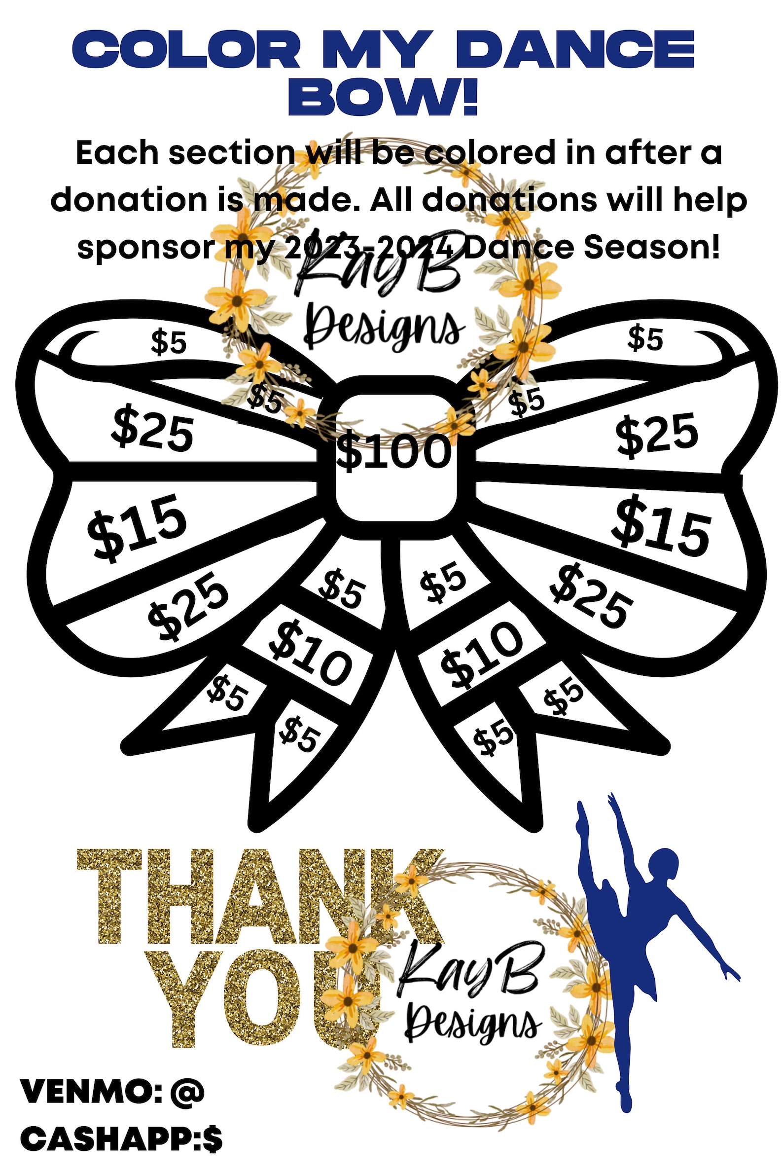 Color My Cheer Bow/ Dancer - Etsy