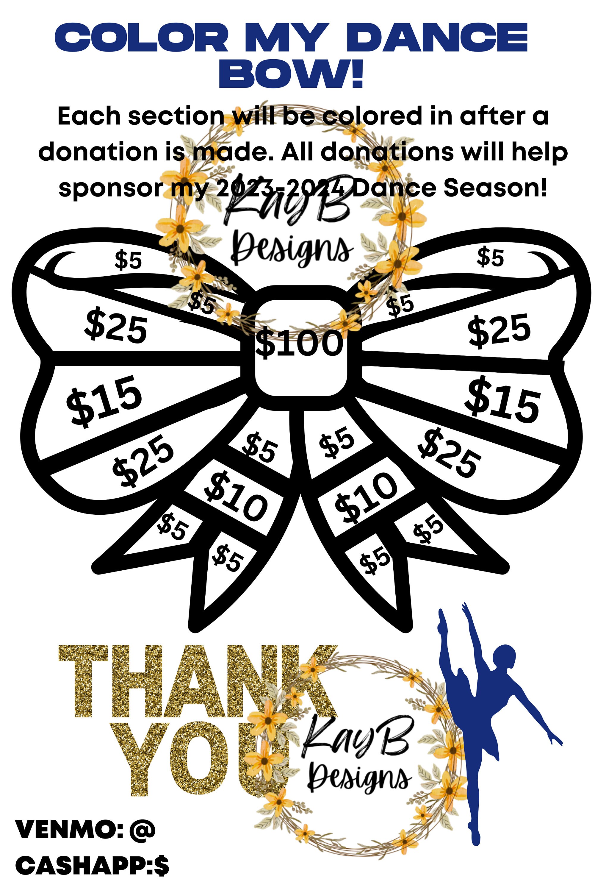 Color My Cheer Bow/ Dancer - Etsy