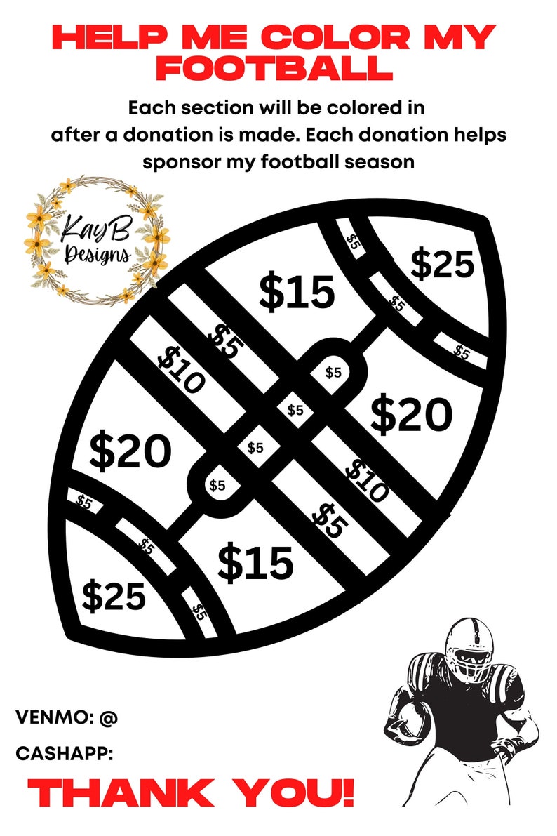 Color My Football Fundraiser Digital Download - Etsy