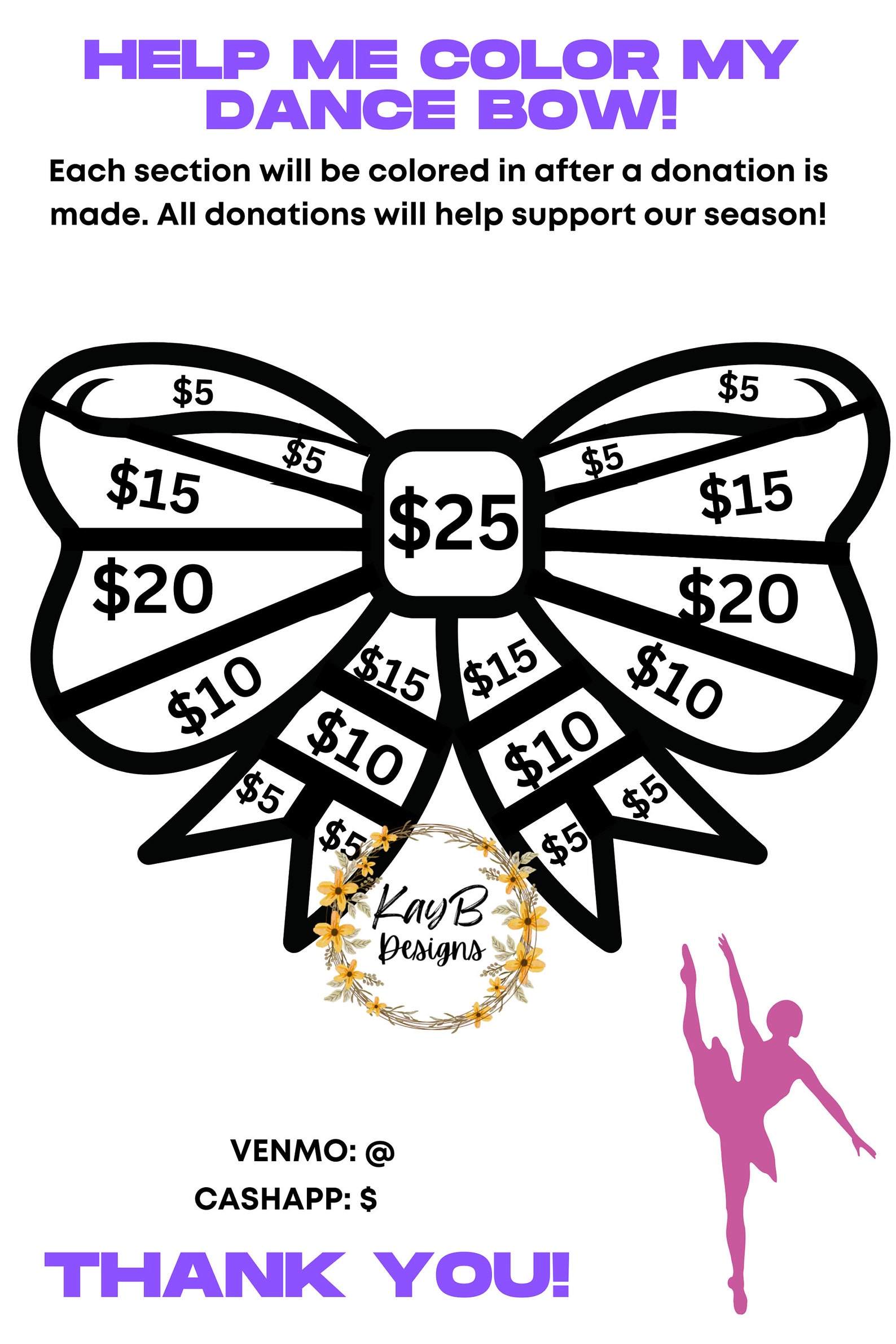 Color My Cheer Bow/ Dancer - Etsy