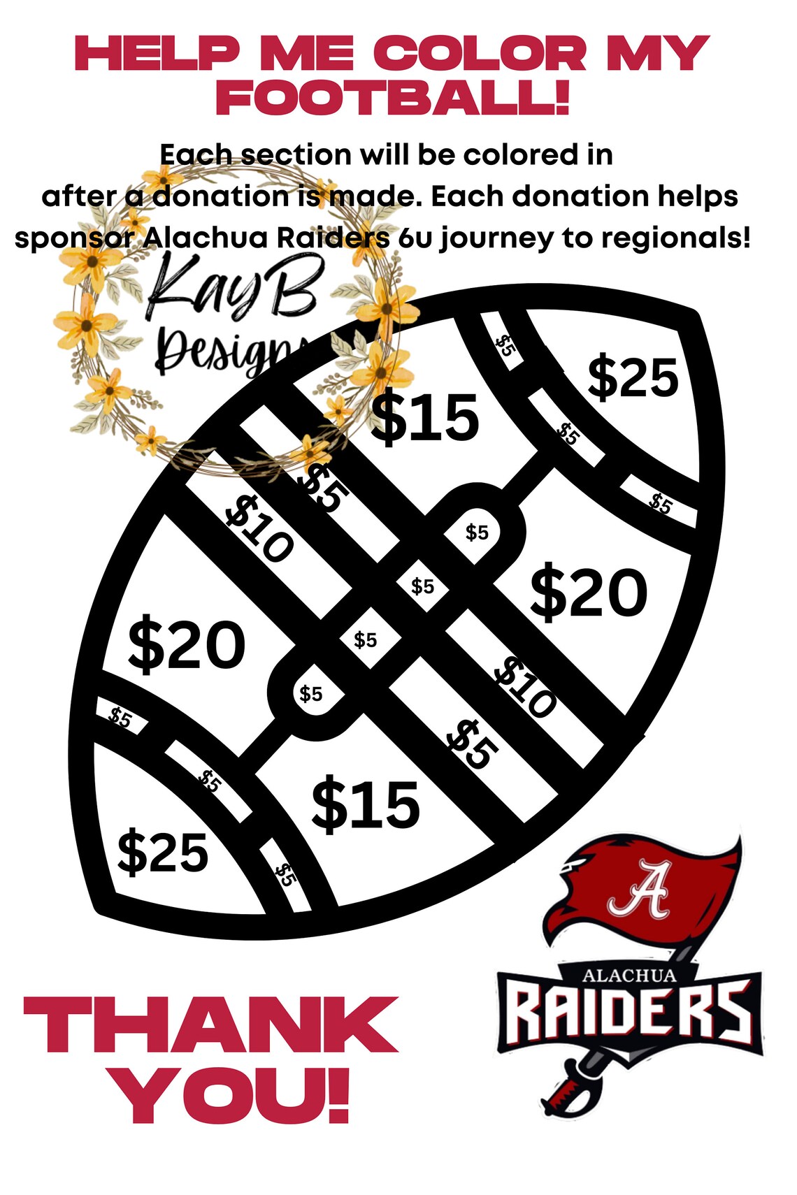 Color My Football Fundraiser - Digital Download - Etsy