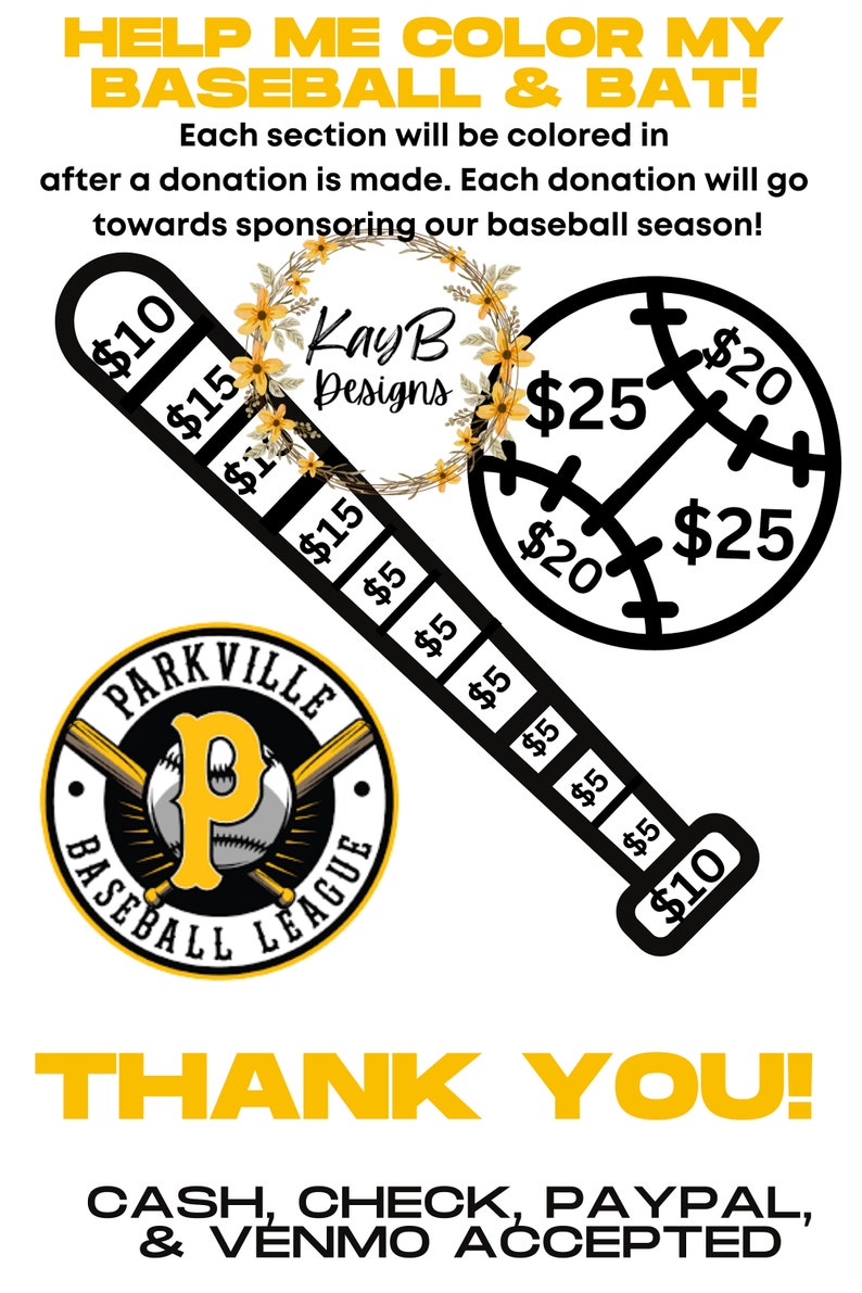 Color My Baseball Fundraiser - Etsy