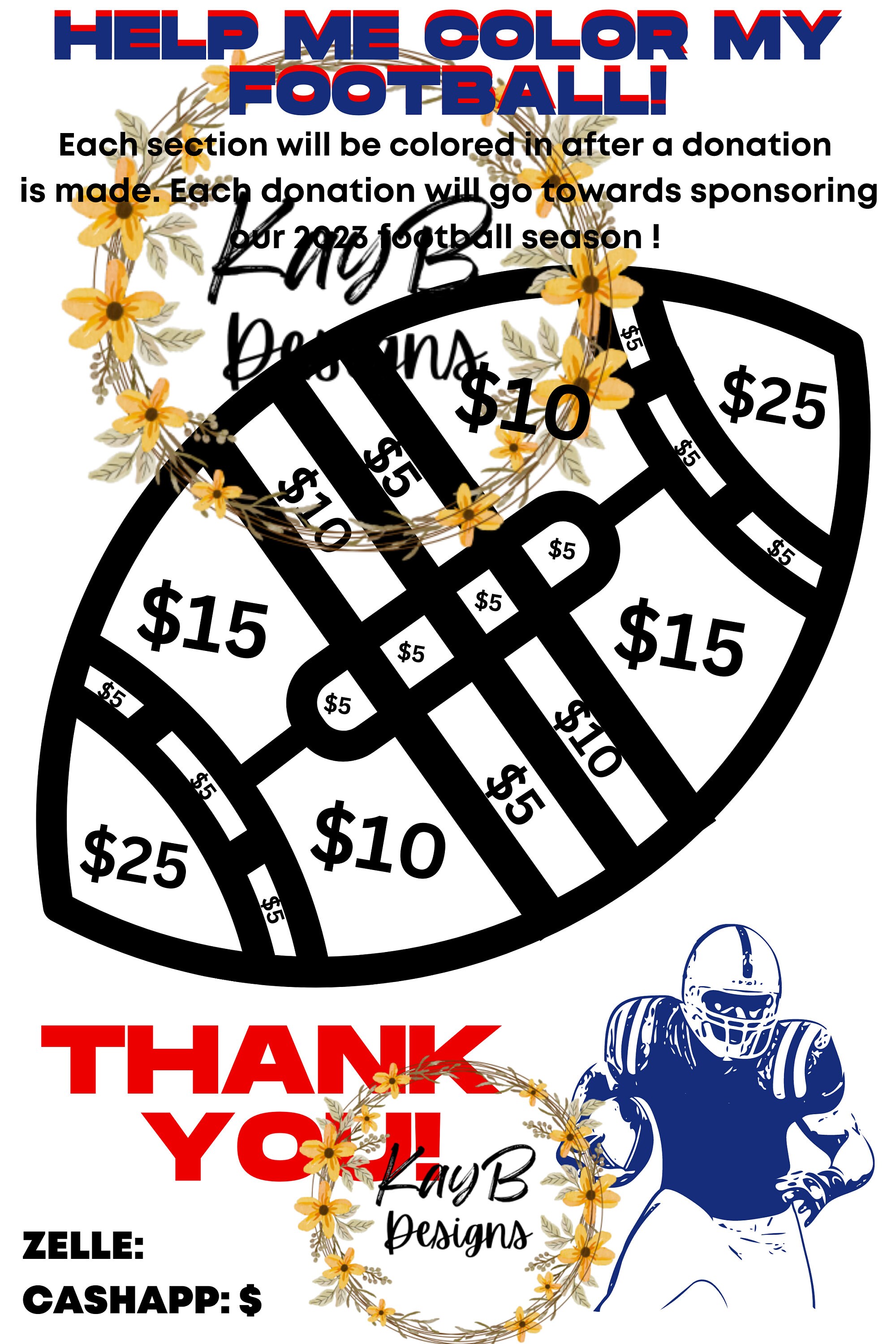 Color My Football Fundraiser - Digital Download - Etsy