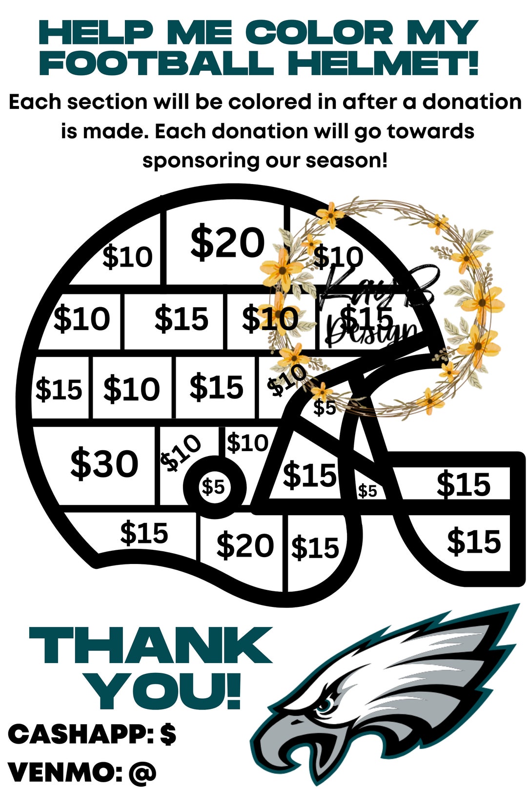 Color My Football Helmet Fundraiser (digital) - Etsy