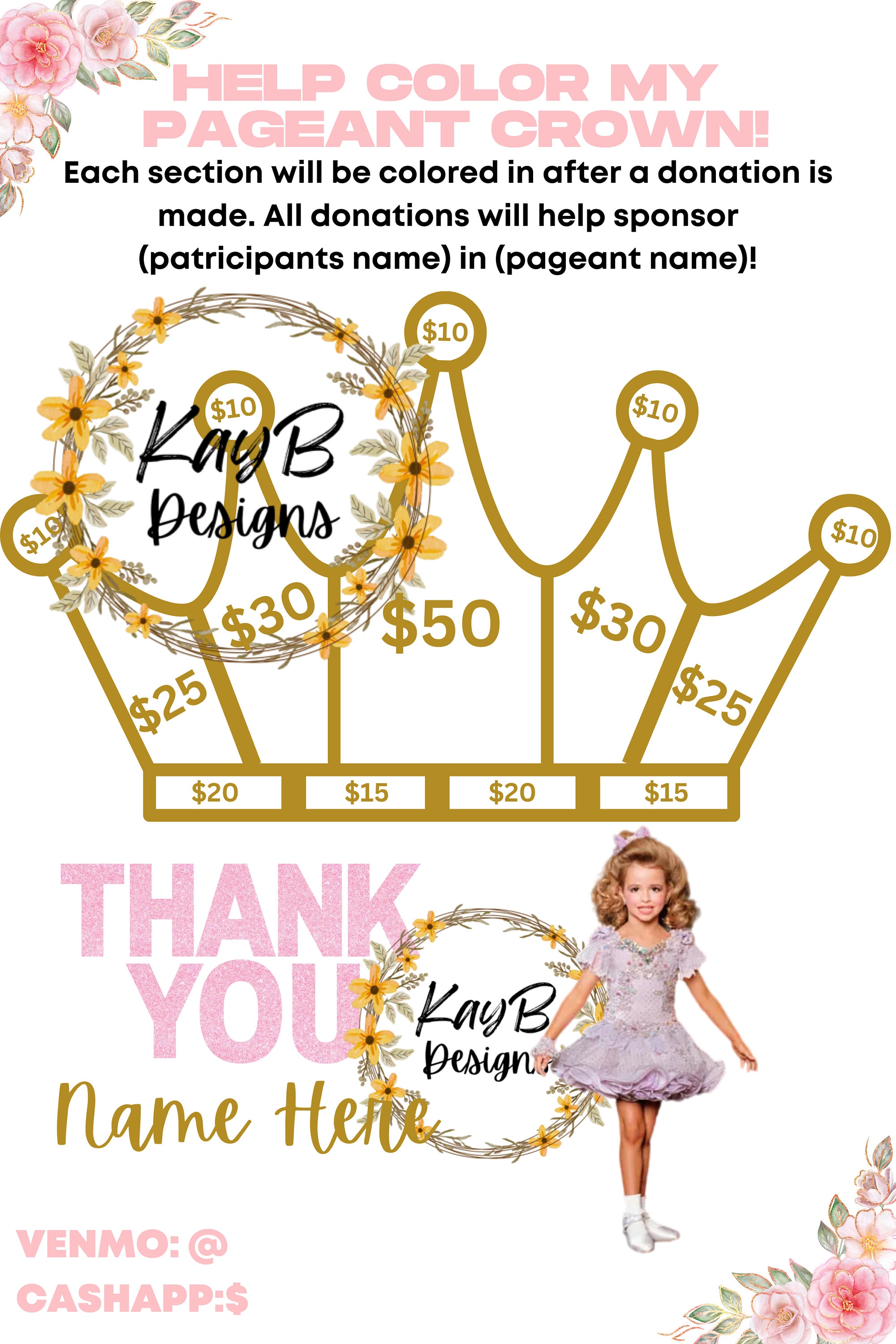 Color My Pageant Crown Fundraiser - Etsy