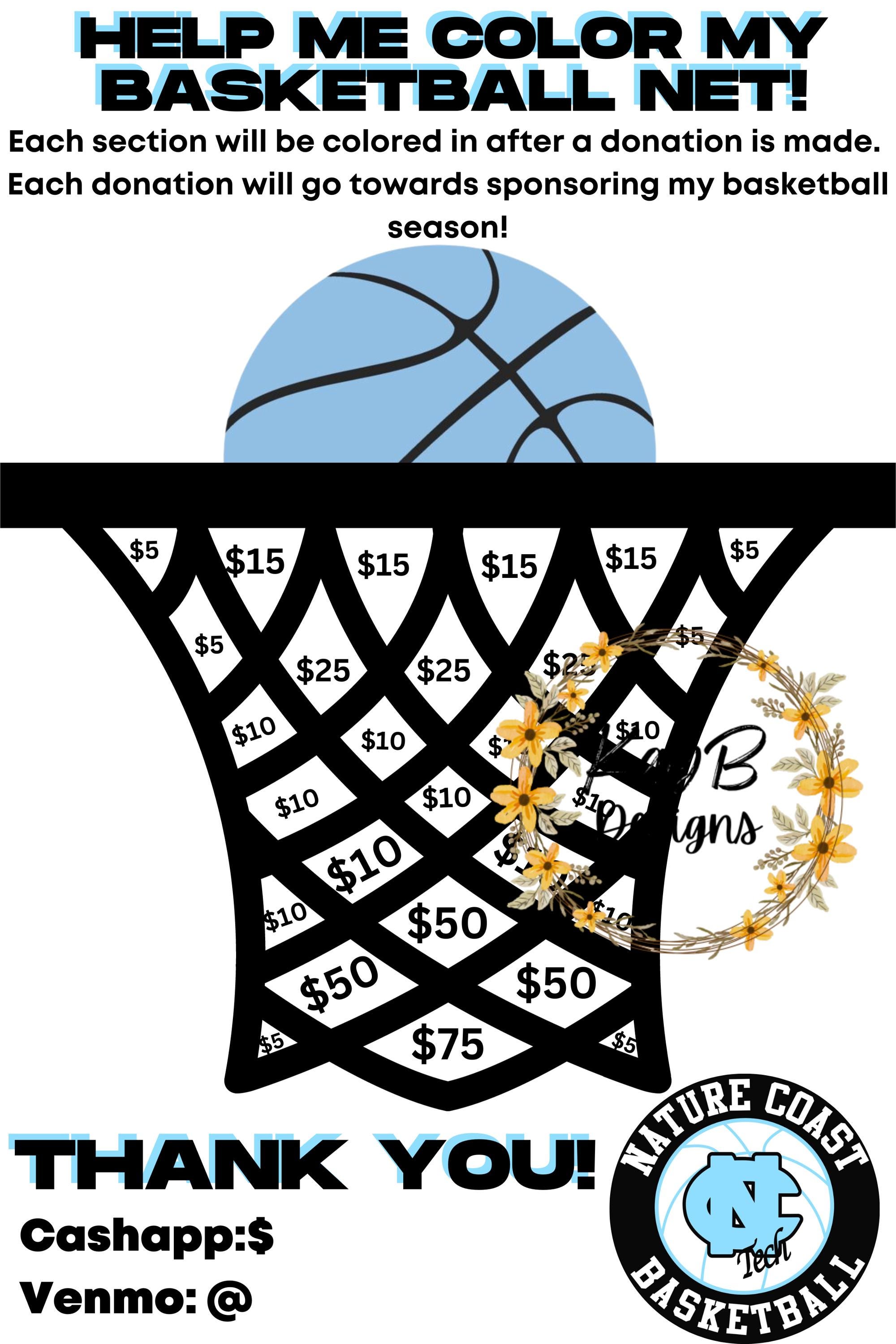 Color My Basketball Net Fundraiser - Etsy