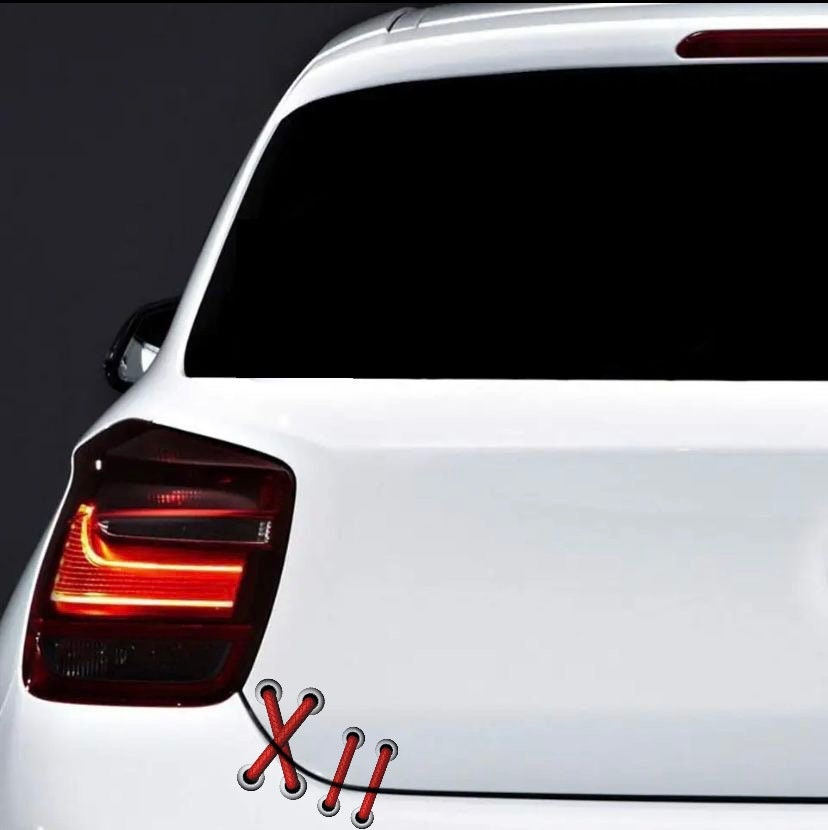 Tie Stitches Graphic Car Decal Sticker, Fun Bandage Decal for Bumper ...