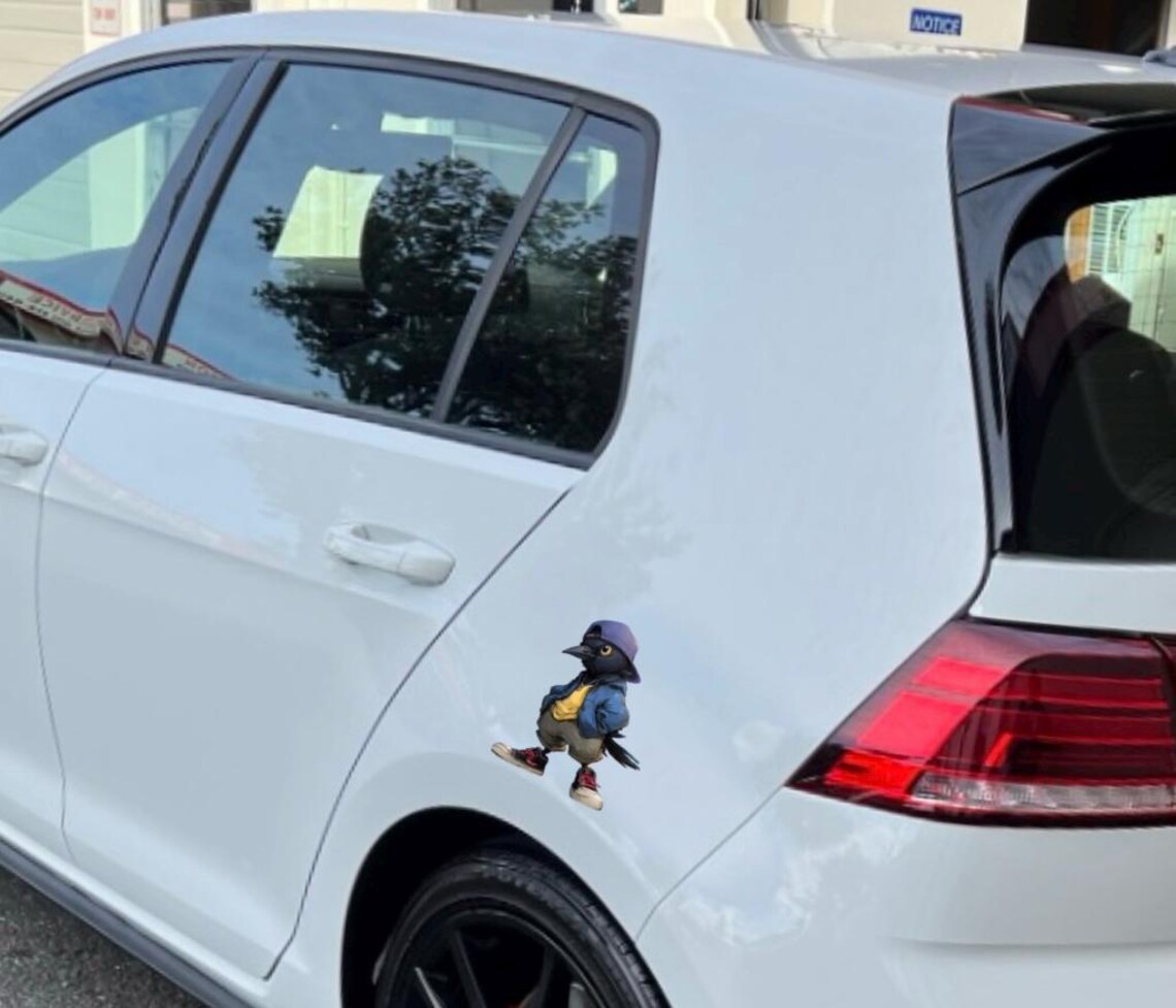 Hip Hop Bird Car Sticker, Funny Crow Decal With Sneakers and Cap, Cool ...
