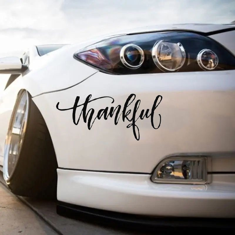 Thanksful Auto Decals Transparent, Grateful Appreciation Vinyl Decal ...