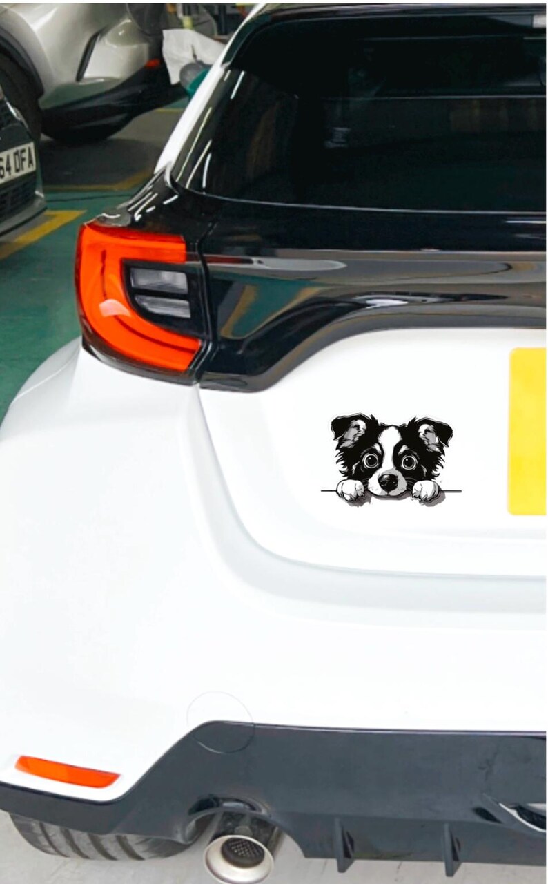 Cute Peeking Puppy Dog Car Decal. Funny Realistic Pet Vinyl Decal for ...