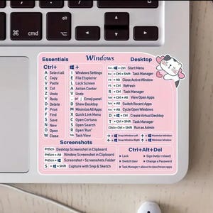 Keyboard Shortcut Sticker for Laptop & PC – Essential Hotkeys for ...