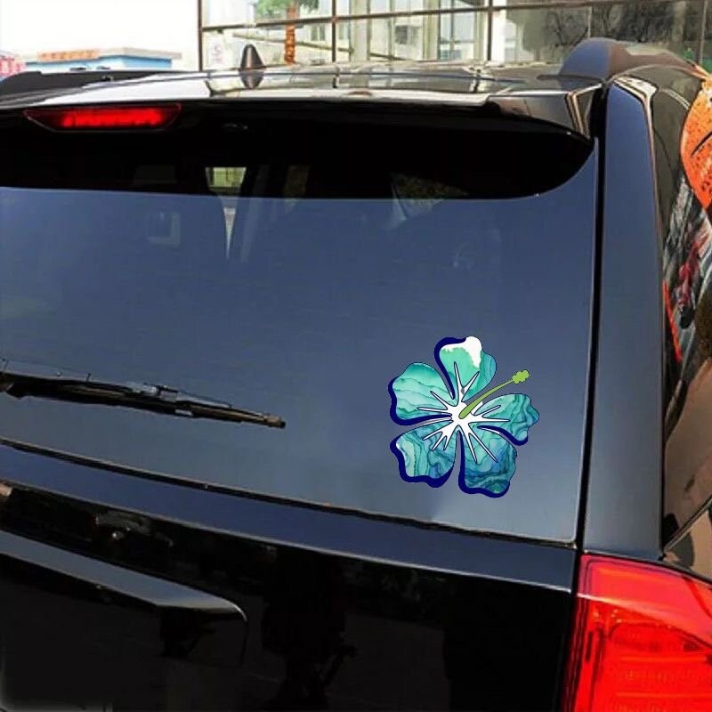 Hibiscus Tropical Flower Stickers Decal for Car, Hawaiian Flower ...