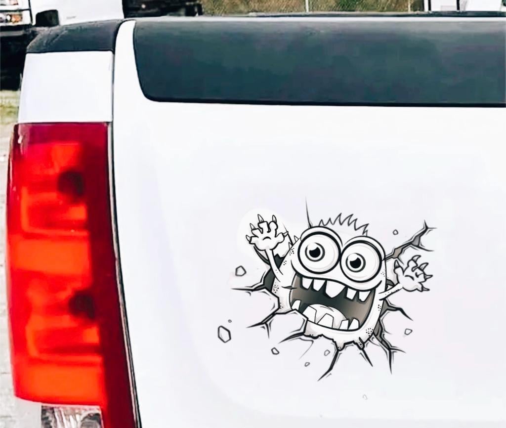 Cute Peeking Monster Car Decal Sticker. Funny Adorable Vinyl Decal for ...