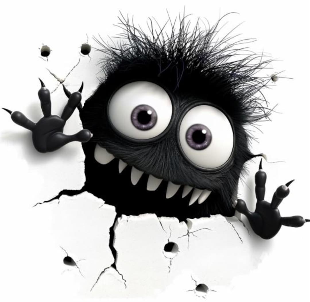 Cute Peeking Monster Car Decal Sticker. Funny Adorable Vinyl Decal for ...