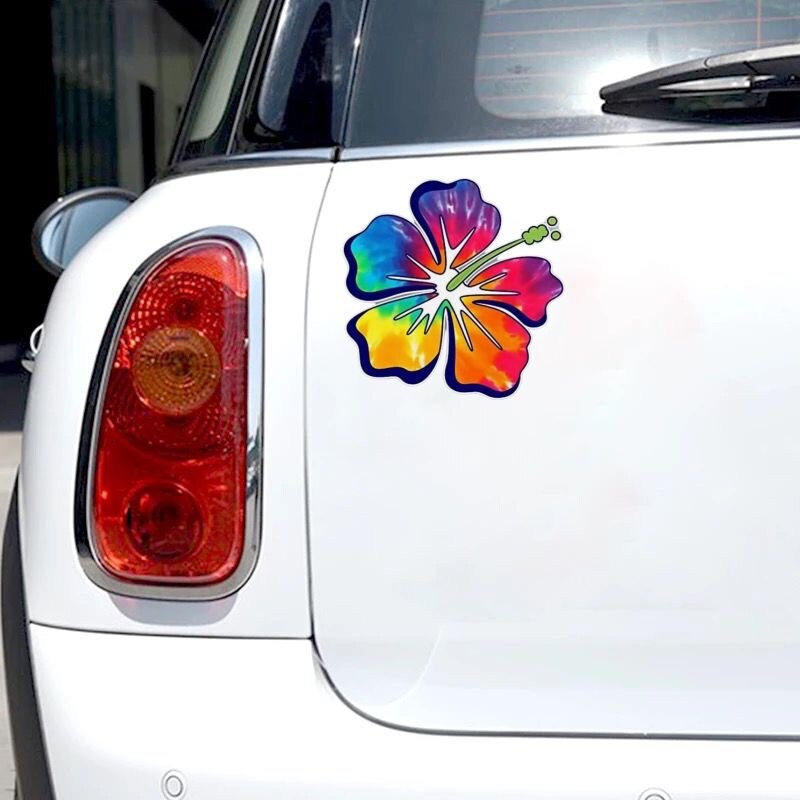 Hibiscus Tropical Flower Stickers Decal for Car, Hawaiian Flower ...
