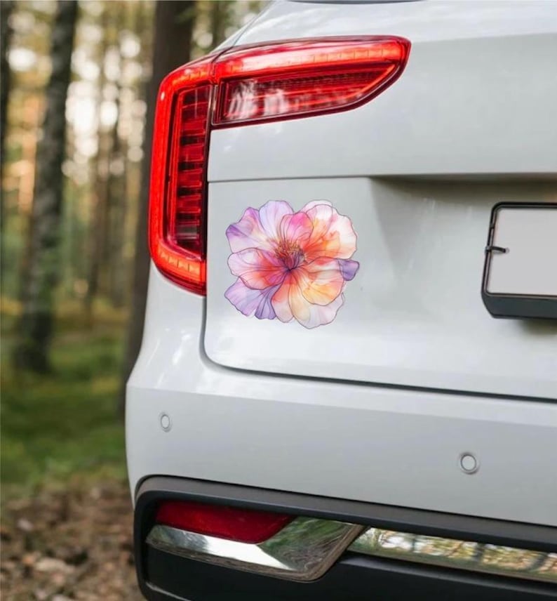Holographic Flower Car Decal Stickers, Splendid Floral Decals ...