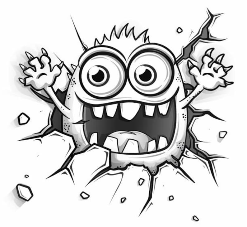 Cute Peeking Monster Car Decal Sticker. Funny Adorable Vinyl Decal for ...
