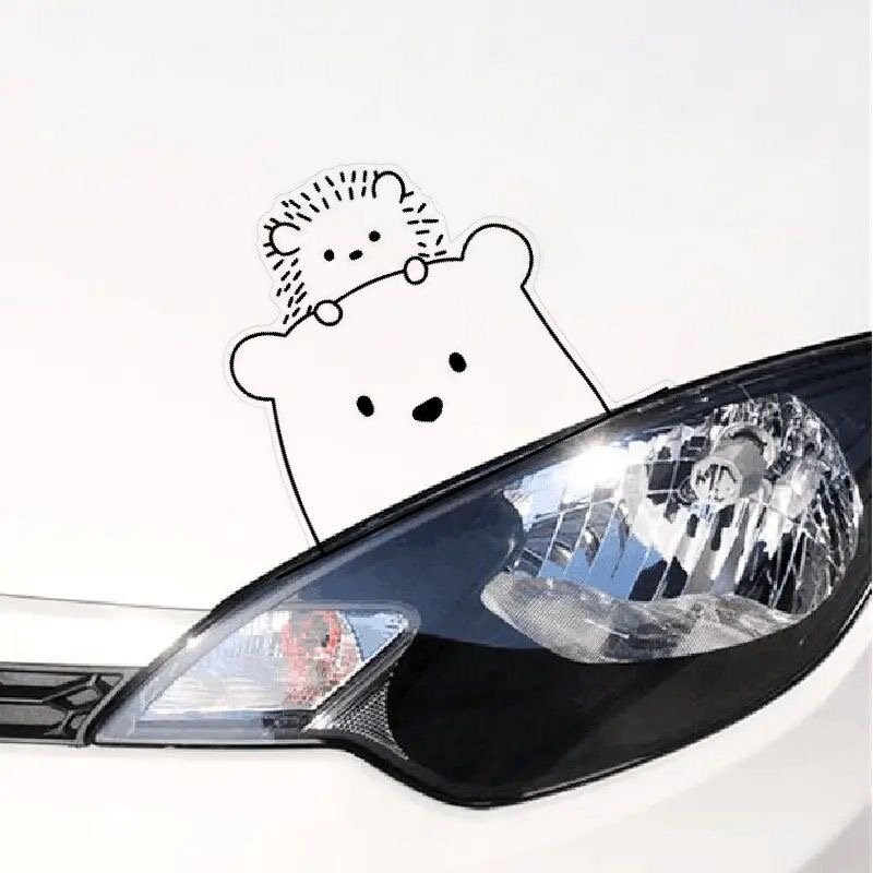 Peeking Animal Car Decals, Transparent Cute Vinyl Decals for Car Truck ...