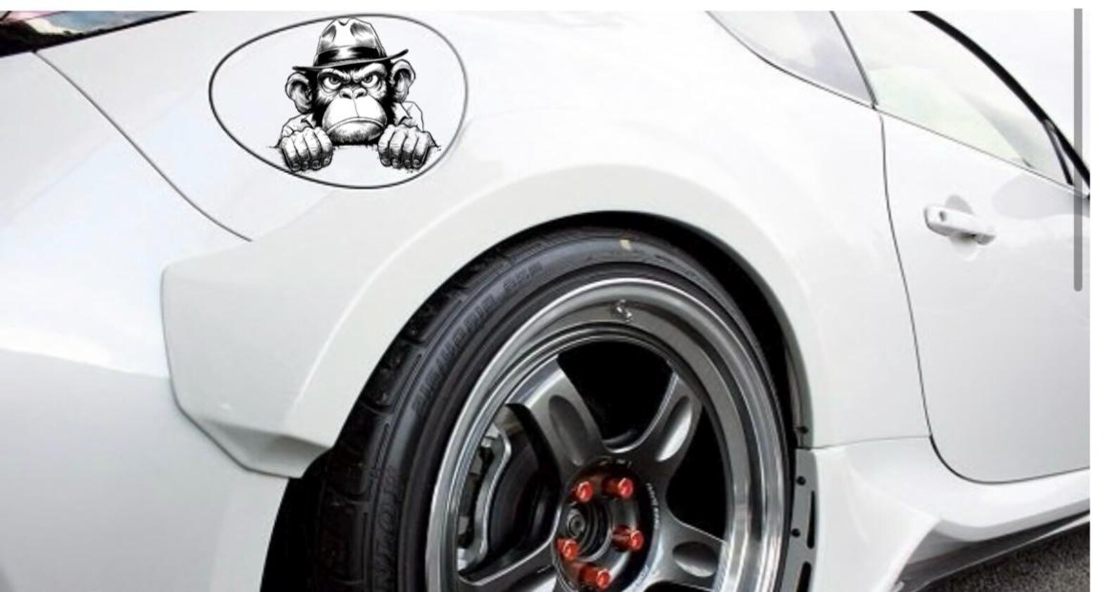 Peeking Angry Monkey Car Decal – Funny Detective Chimp Sticker – Cool ...