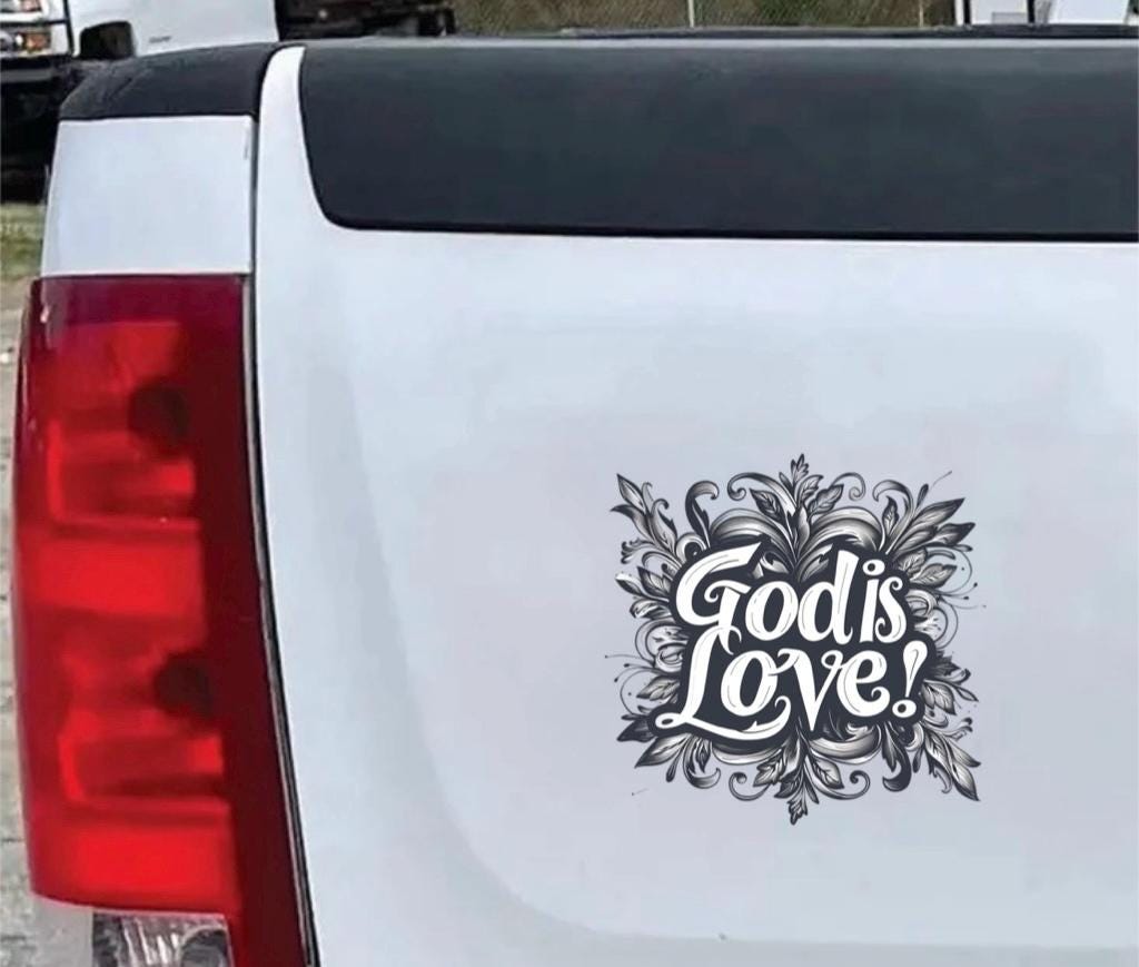 God is Love Car Sticker. Inspirational Christian Vinyl Decal for Cars ...