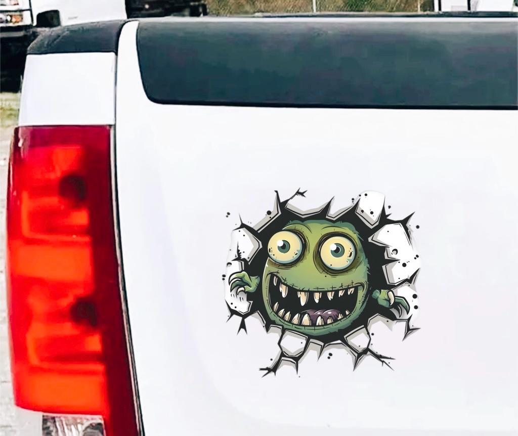 Cute Peeking Monster Car Decal Sticker. Funny Adorable Vinyl Decal for ...
