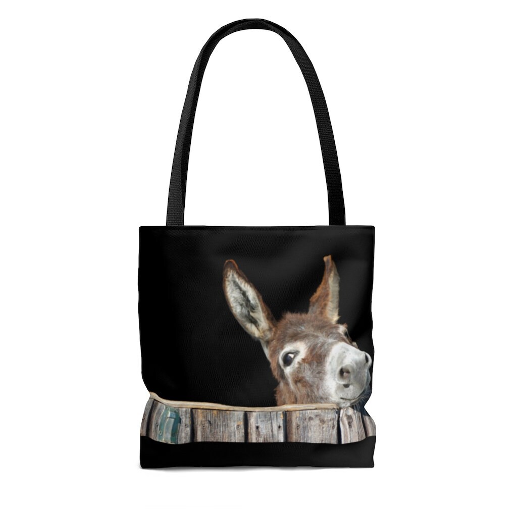 Smiling DONKEY Bag Funny Donkey Tote Cute Donkey Purse Beach Tote Book ...