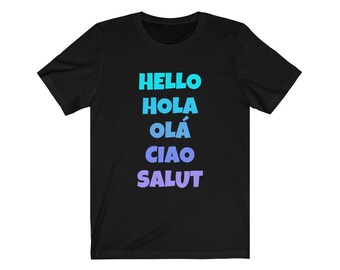 Hello Shirt in Different Languages - Etsy