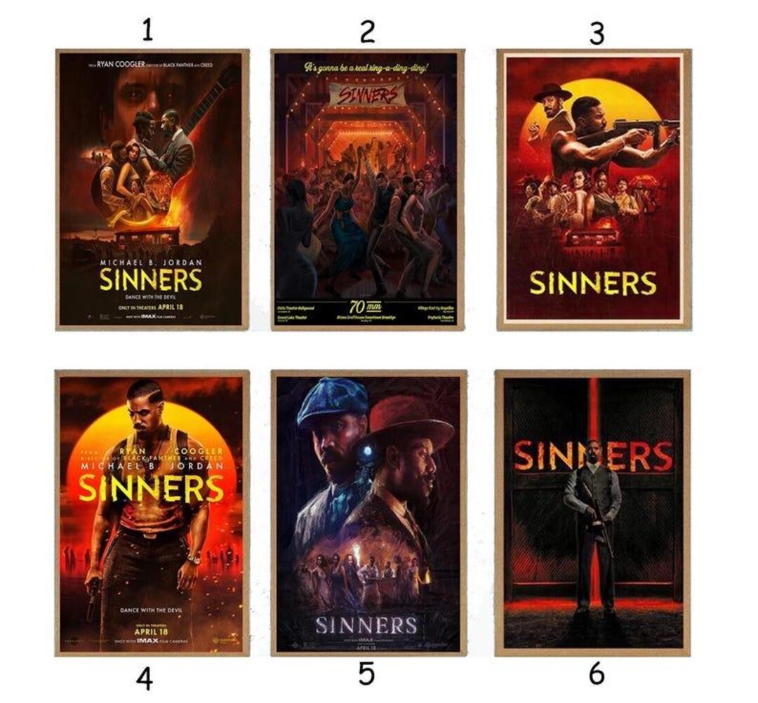 SINNERS 2025 Movie Reprint Poster Wall Art, Movie Poster, Film Poster ...