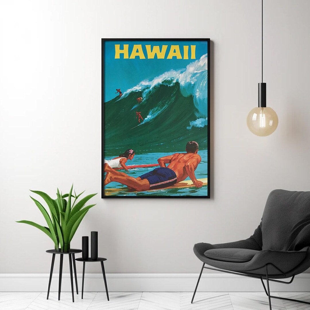 Vintage Travel Poster Hawaii - Retro Decor Poster - Etsy