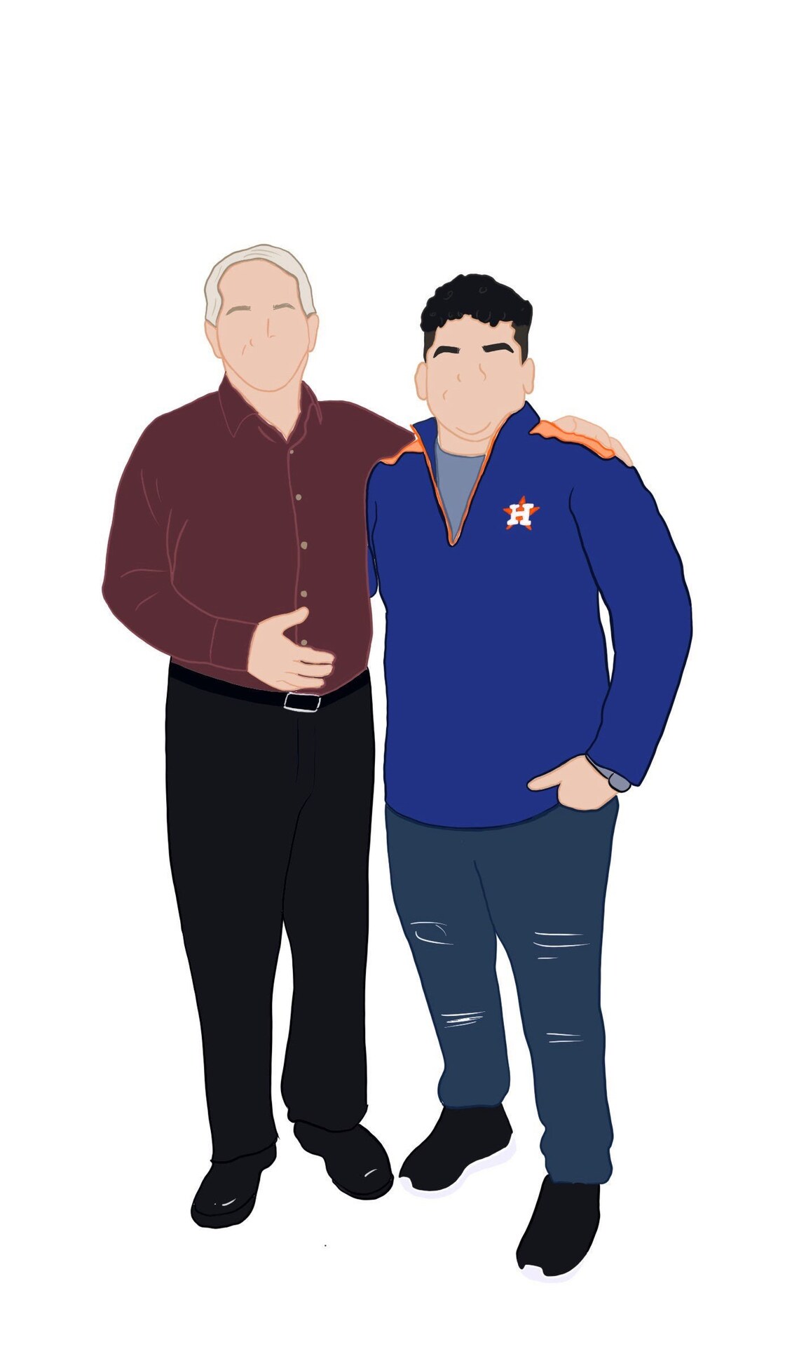 2 person sticker photo copy or digital animated picture | Etsy