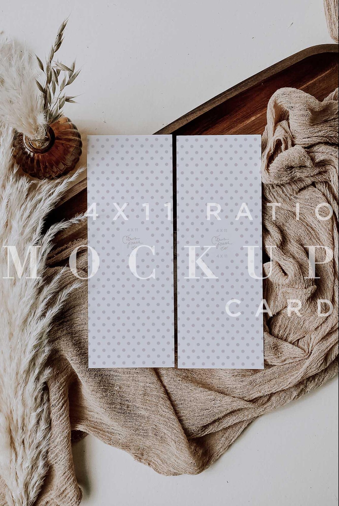 Neutral Wedding Ceremony Program Mockup, Program Mock Up, 4x11 Double ...